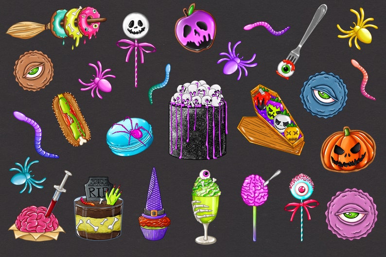 Spooky Foods Png, Halloween Foods Png, Creepy Food, Halloween Treat ...