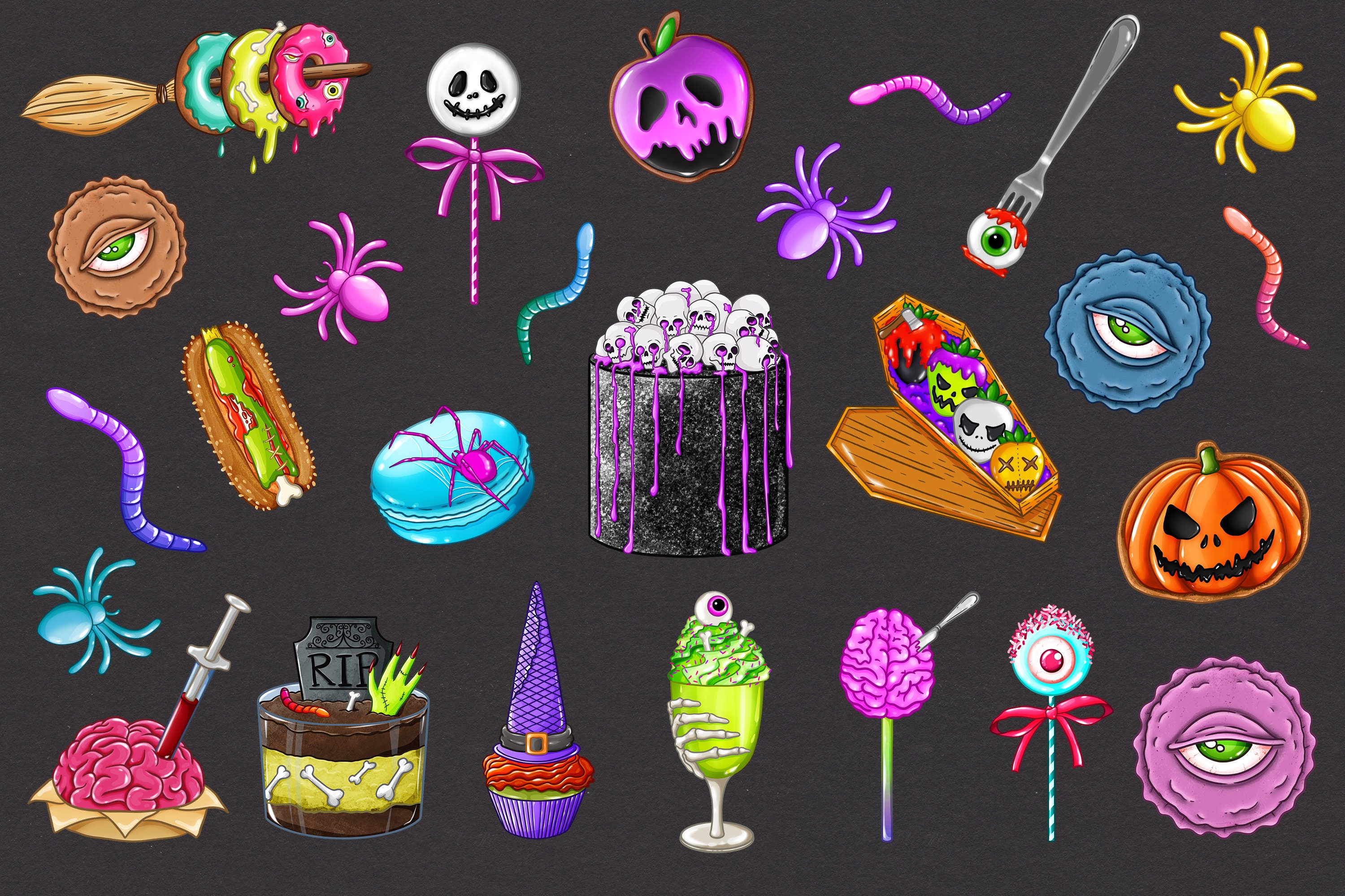 Spooky Foods Png Halloween Foods Png Creepy Food Halloween - Etsy UK