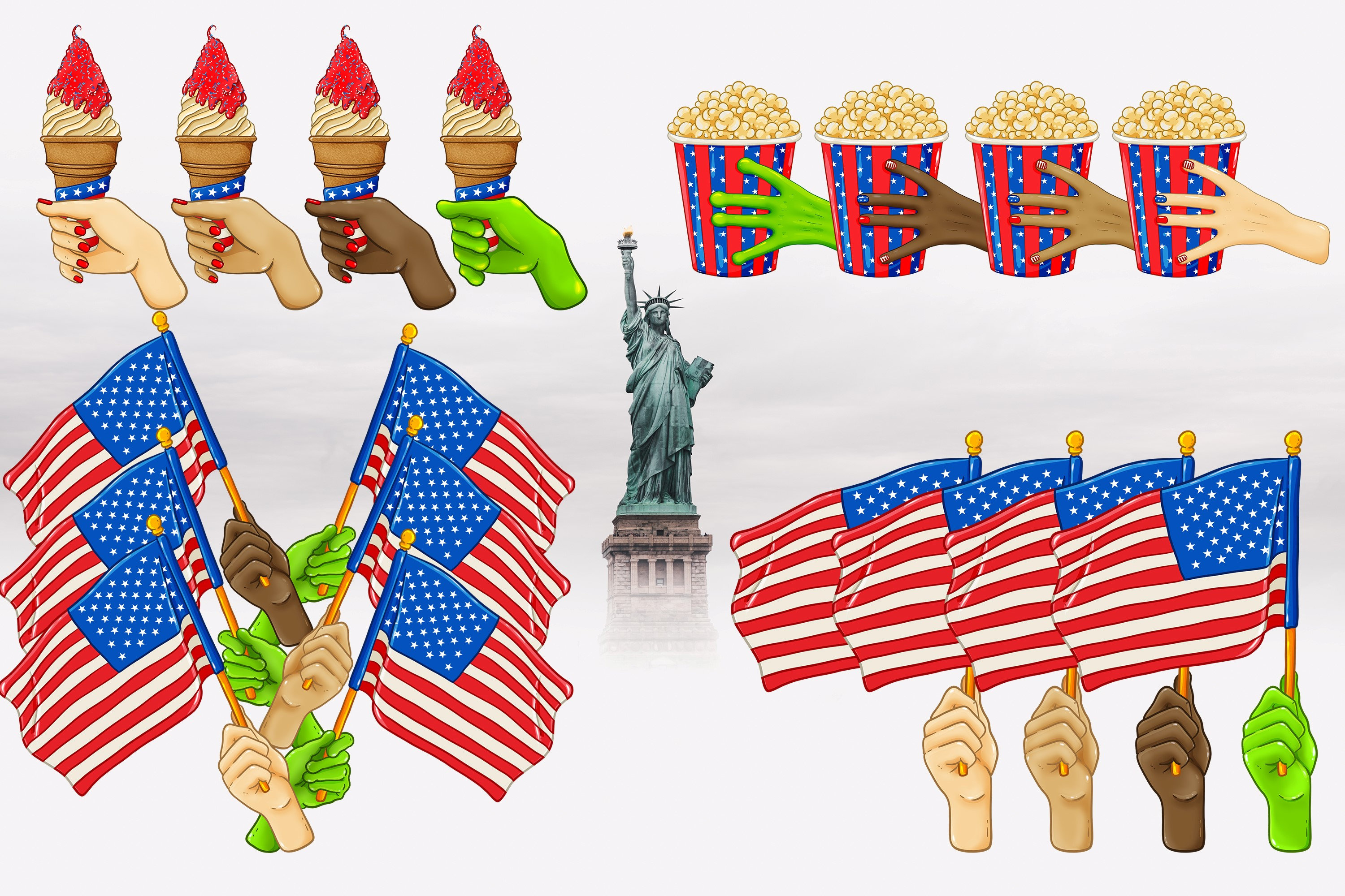4th of July Clipart, Patriotic Planner Clipart, USA Clipart ...
