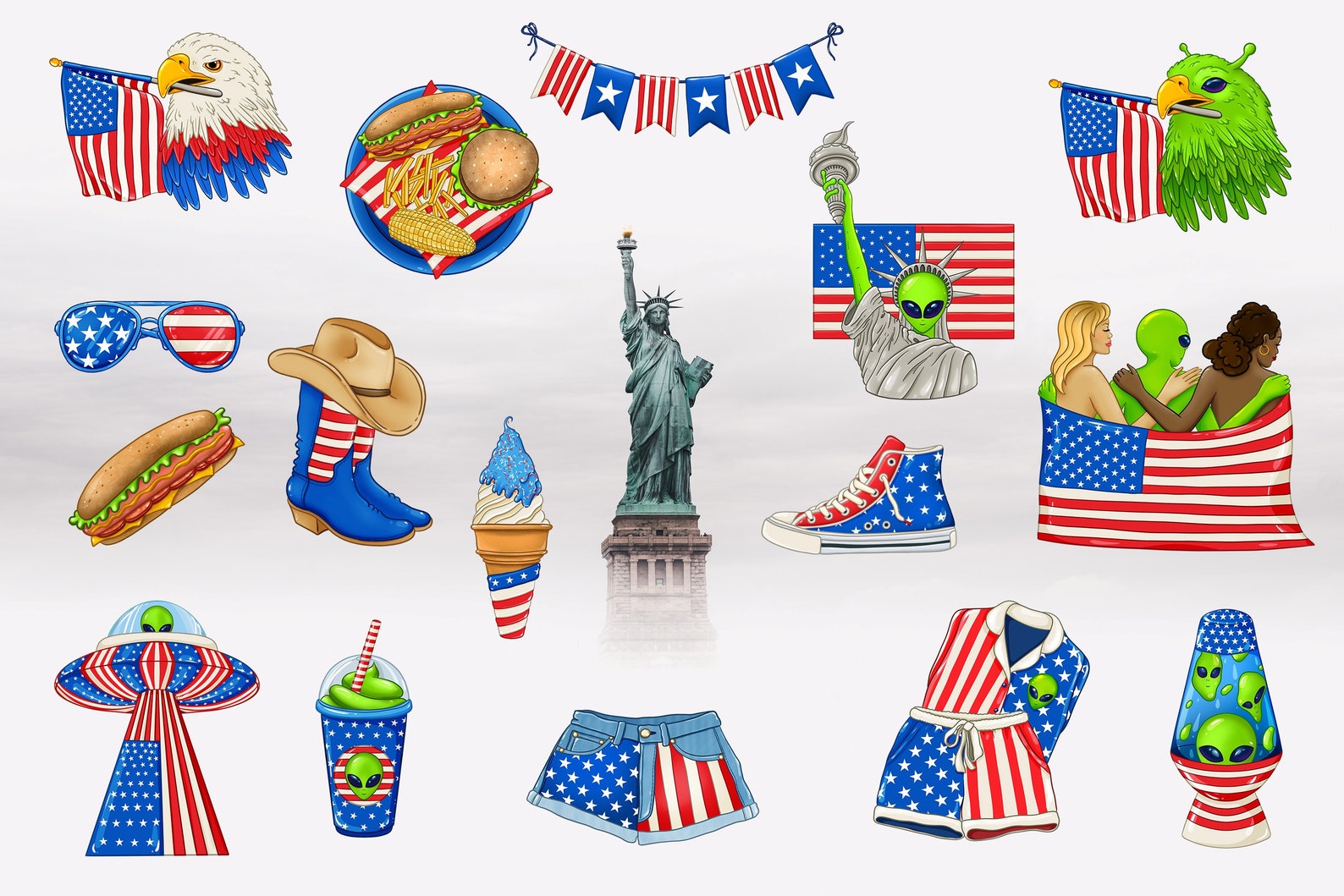 4th of July Clipart, Patriotic Planner Clipart, USA Clipart ...