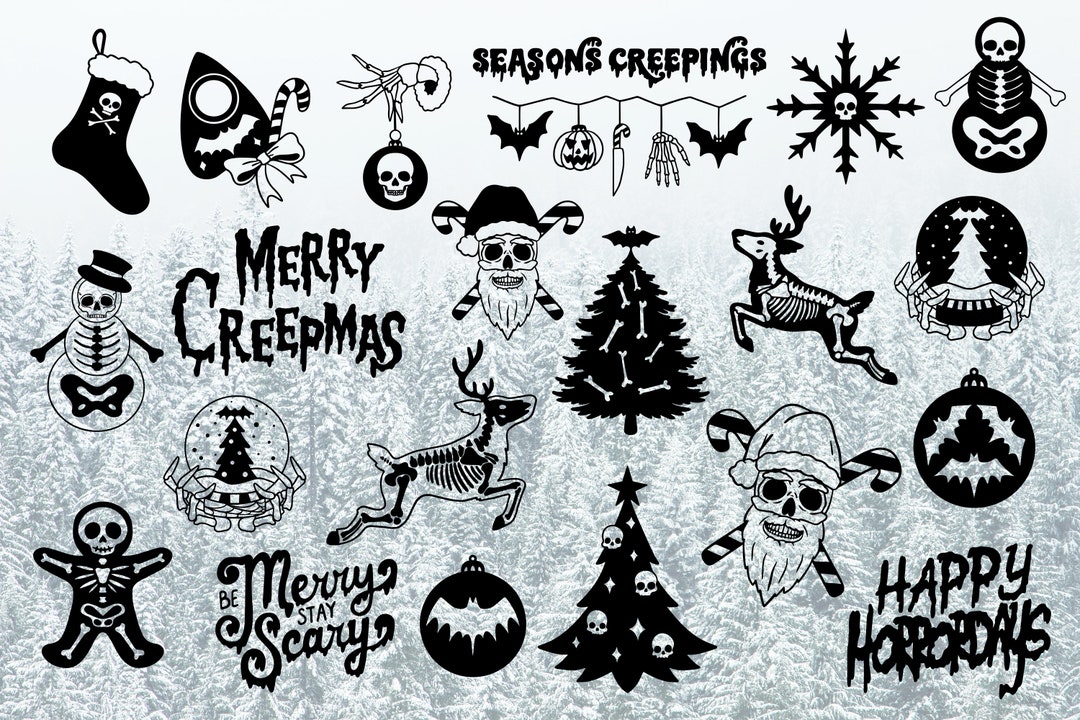 Creepy Christmas SVG, Gothic Christmas, Alternative X-mas, Spooky ...