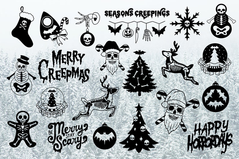 Creepy Christmas SVG, Gothic Christmas, Alternative X-mas, Spooky ...