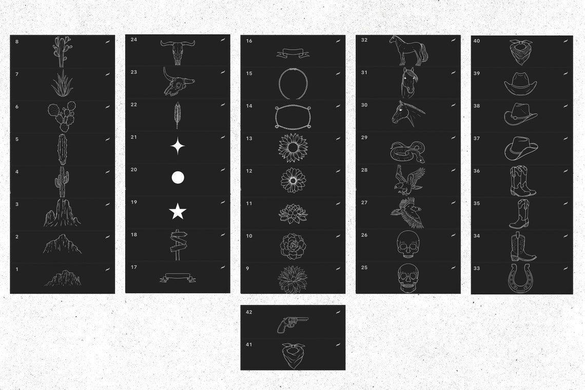 Western Procreate Stamp, Western Procreate Brush, Wild West Procreate ...