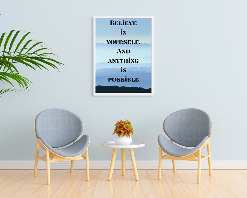 Believe in Yourself Wall Art, Instant Download Printable Inspirational ...