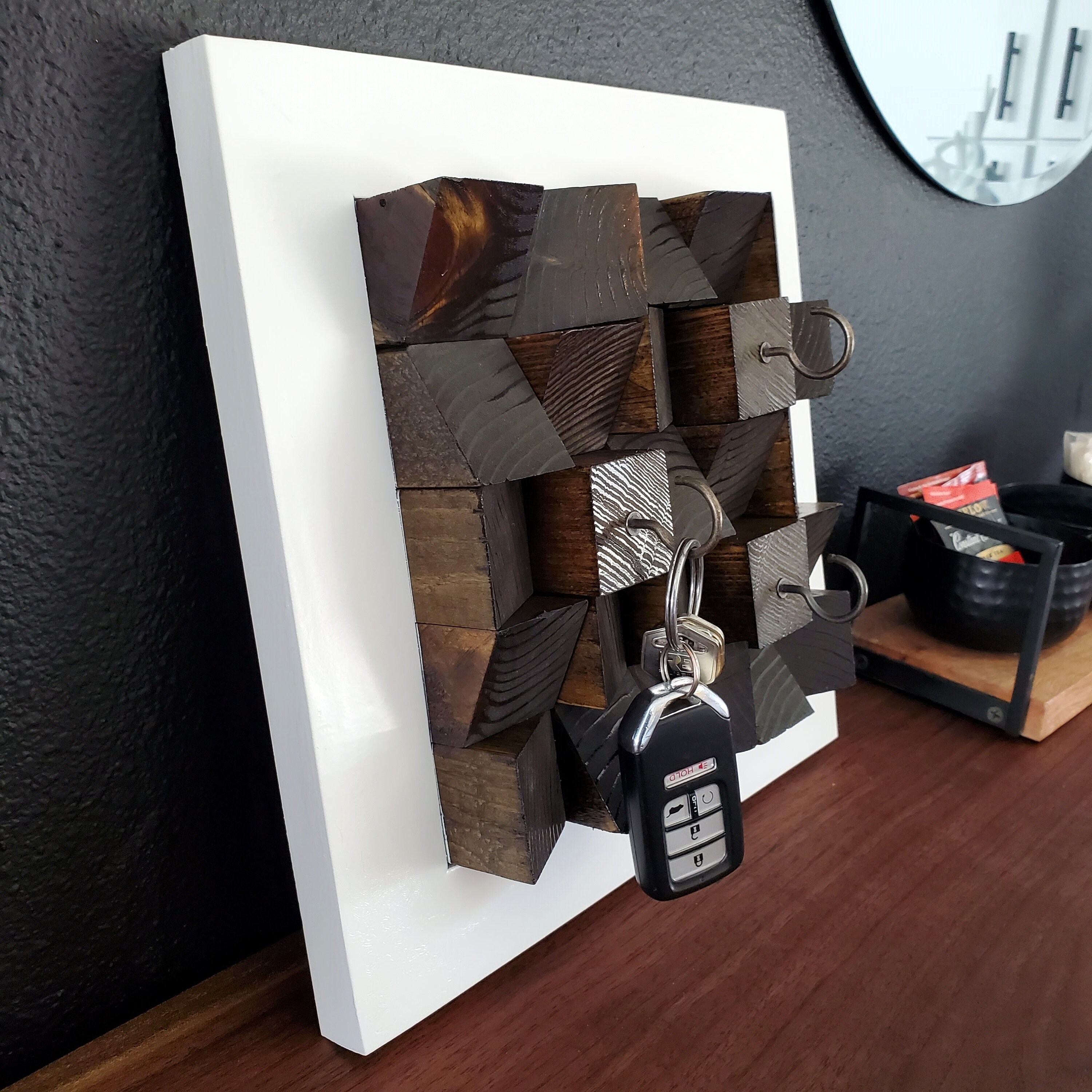 Modern Wall Art Wooden Key Hook Wall Mounted, Unique Key Holder - Etsy