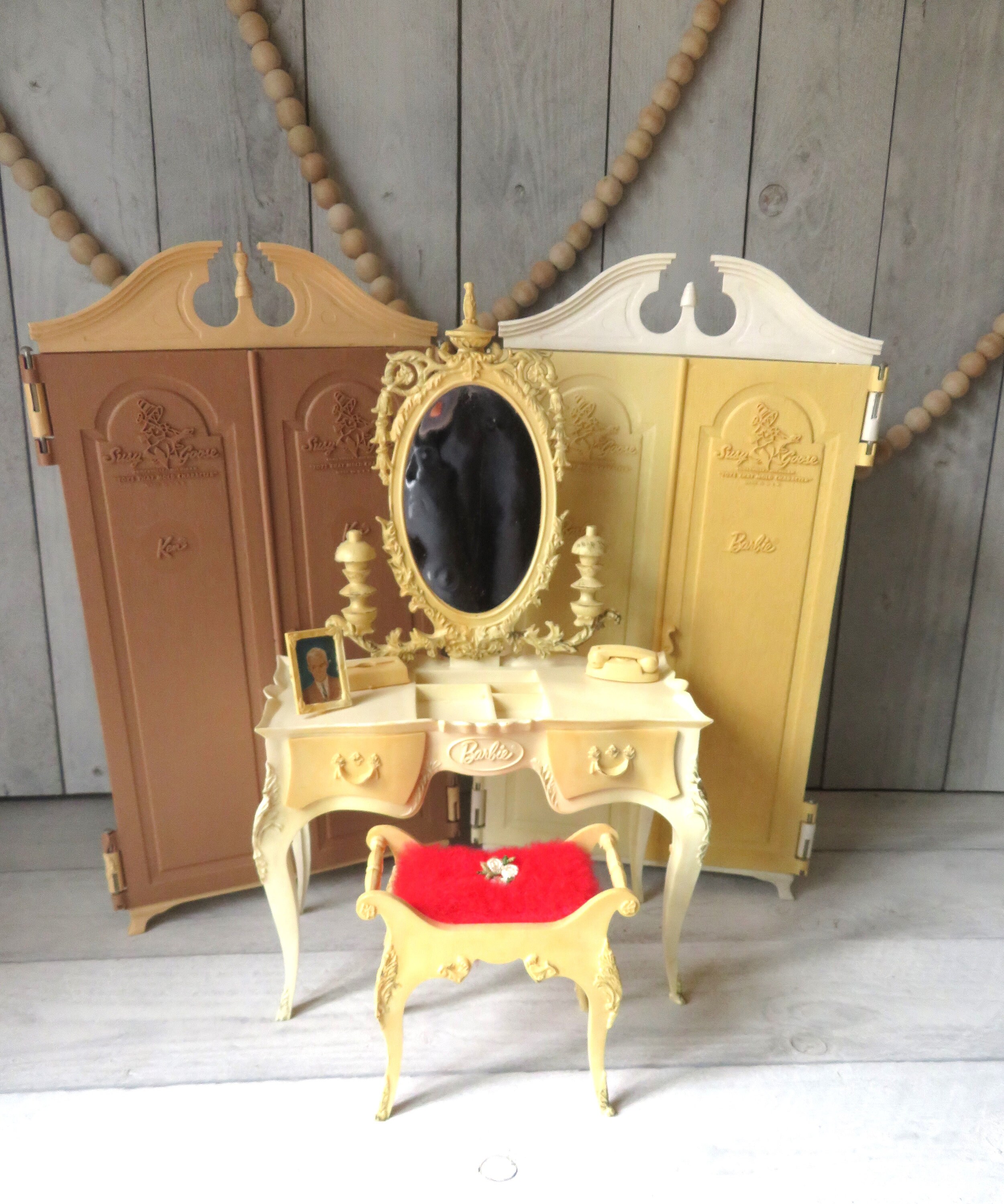 Barbie Armoire, Ken Armoire / Closet / Wardrobe and Vanity Set Choice ...