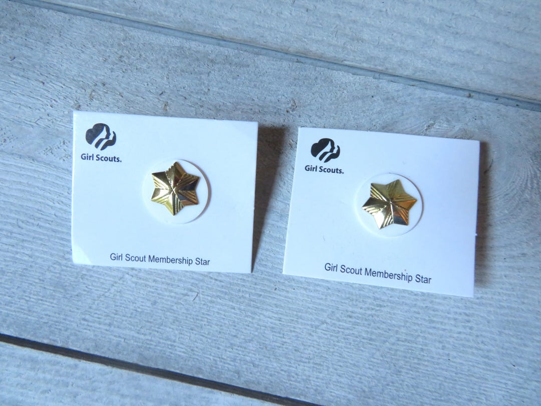 Girl Scout Membership Stars With White Disks, Set of 2 - Etsy