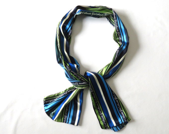 Vintage Girl Scout Scarf Adult Leader Scarf 2000s Striped Scarf ...