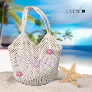 Personalized Summer Tote Bag, Girls Beach Bag, Tote for Summer, Beach ...
