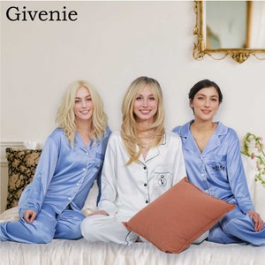 Personalized Initial Pyjamas, Custom Bride Bridesmaid Pajamas Set ...