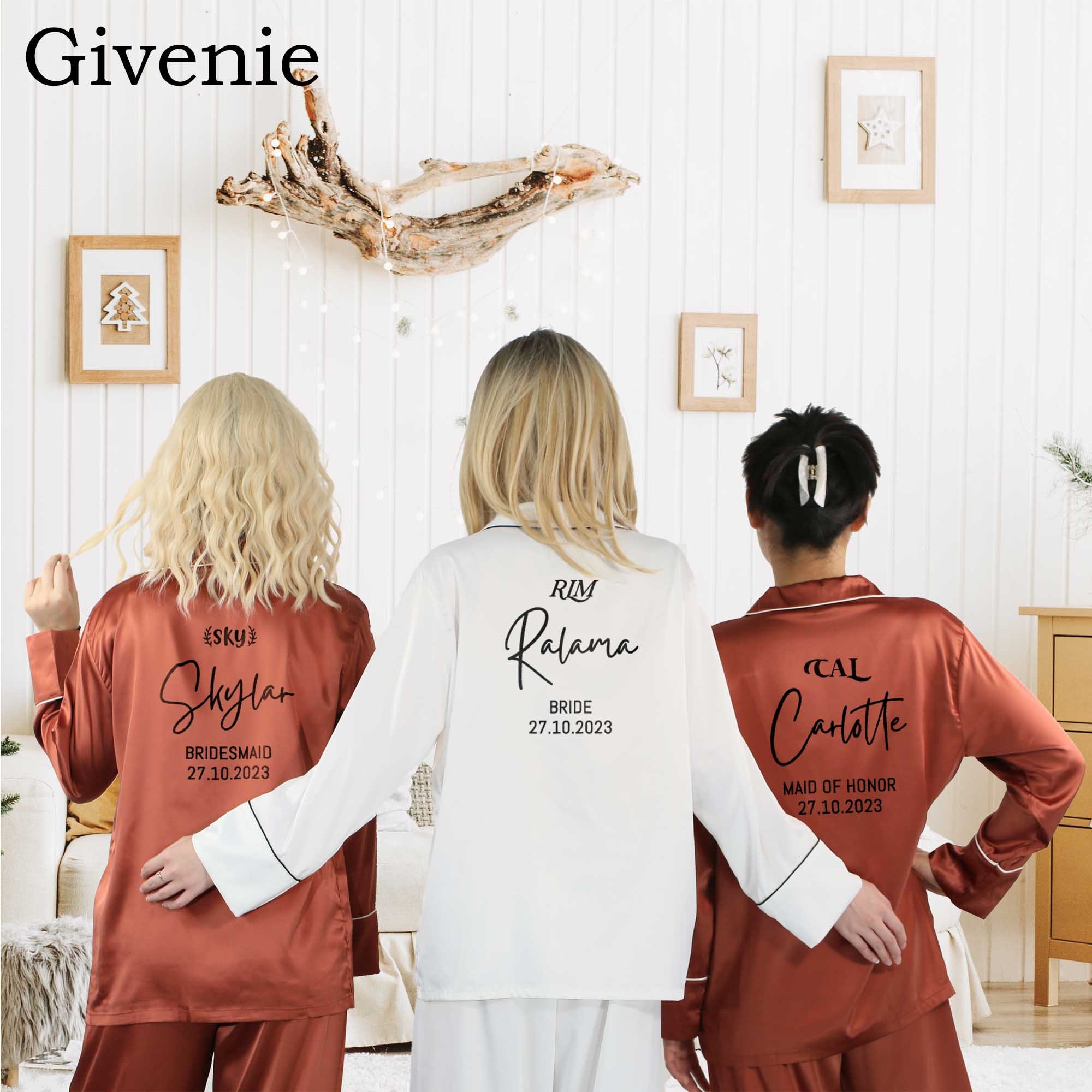 Customized PJ Set, Custom Bride Bridesmaid Pajamas Set, Bridal Pajamas ...