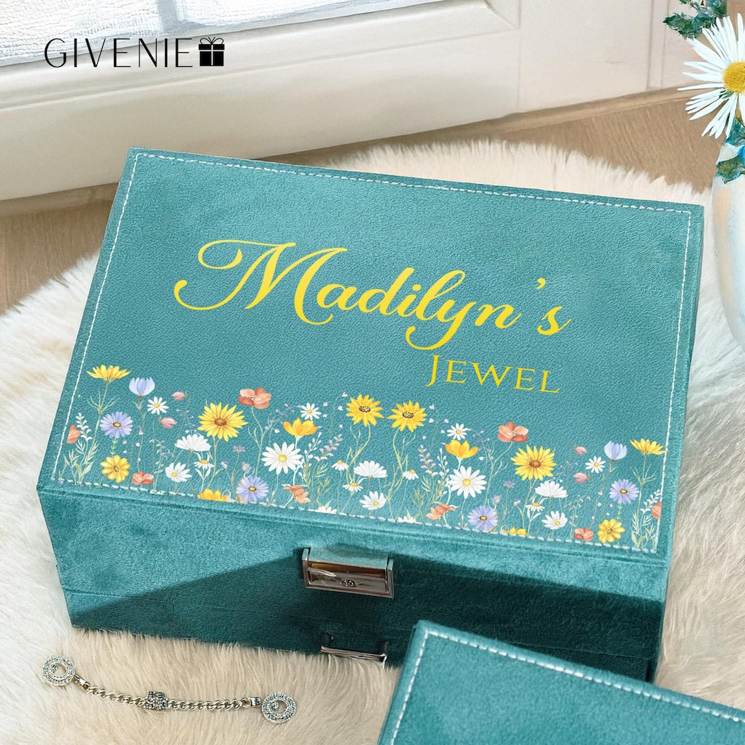 Custom Velvet Jewelry Box, Large Jewelry Storage Box, Womens Jewelry ...