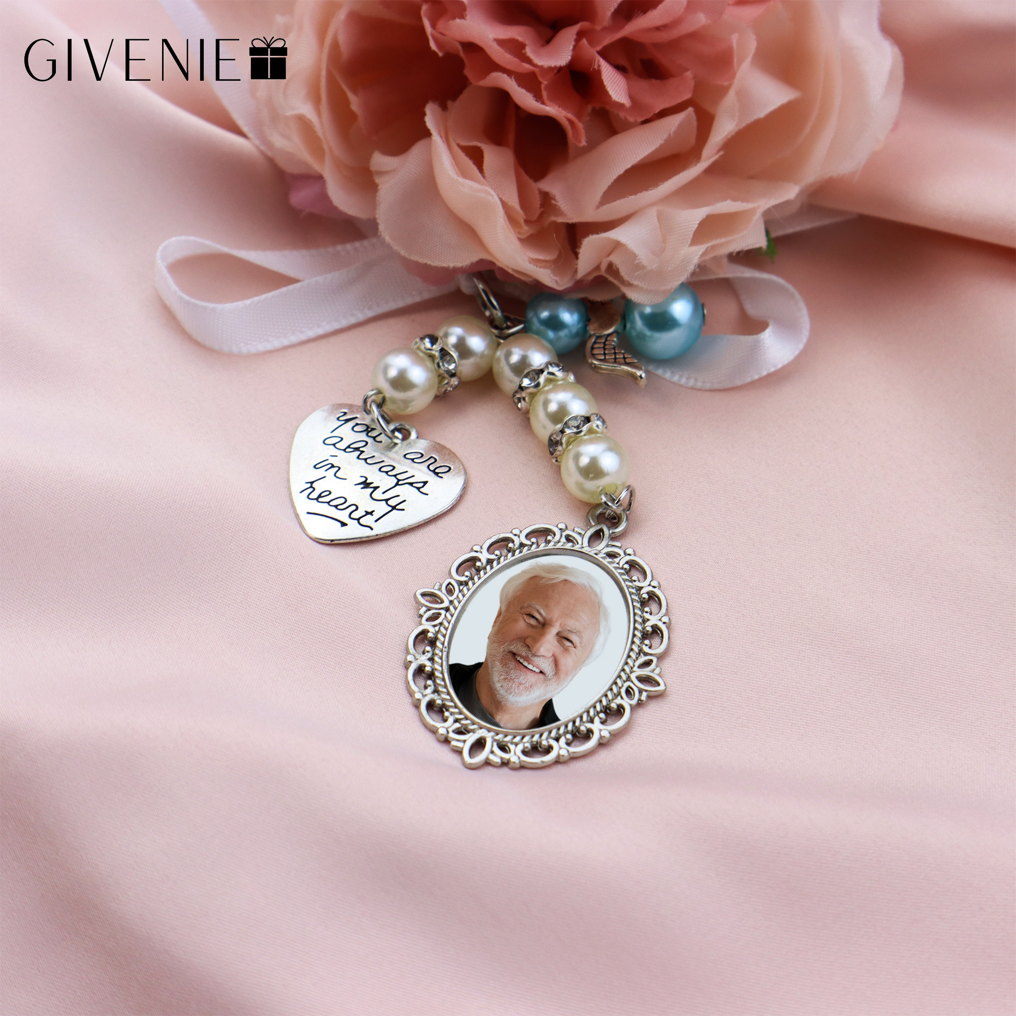 Personalized Bouquet Charm, Memorial Photo Bouquet Charm, Bridal ...