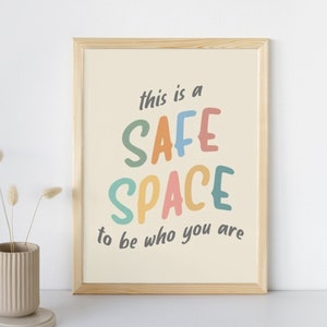 Safe Space Canvas Poster, Anxiety Print, Neurodiversity Support, OCD ...