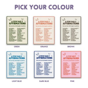 Daily Affirmation Poster, Mental Health Print, Positive Lifestyle Wall ...