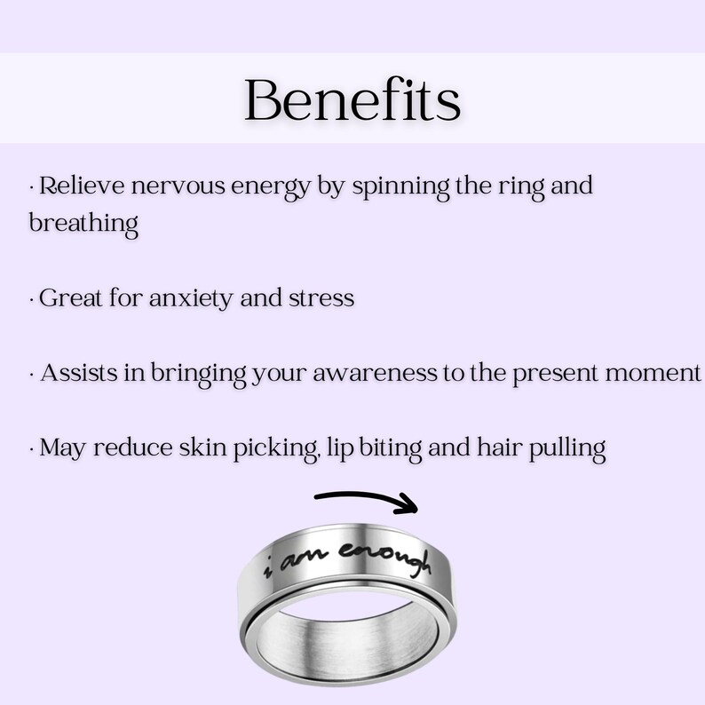 Anxiety Fidget Spinner Rings Anxiety Relief Mental Health Support ...