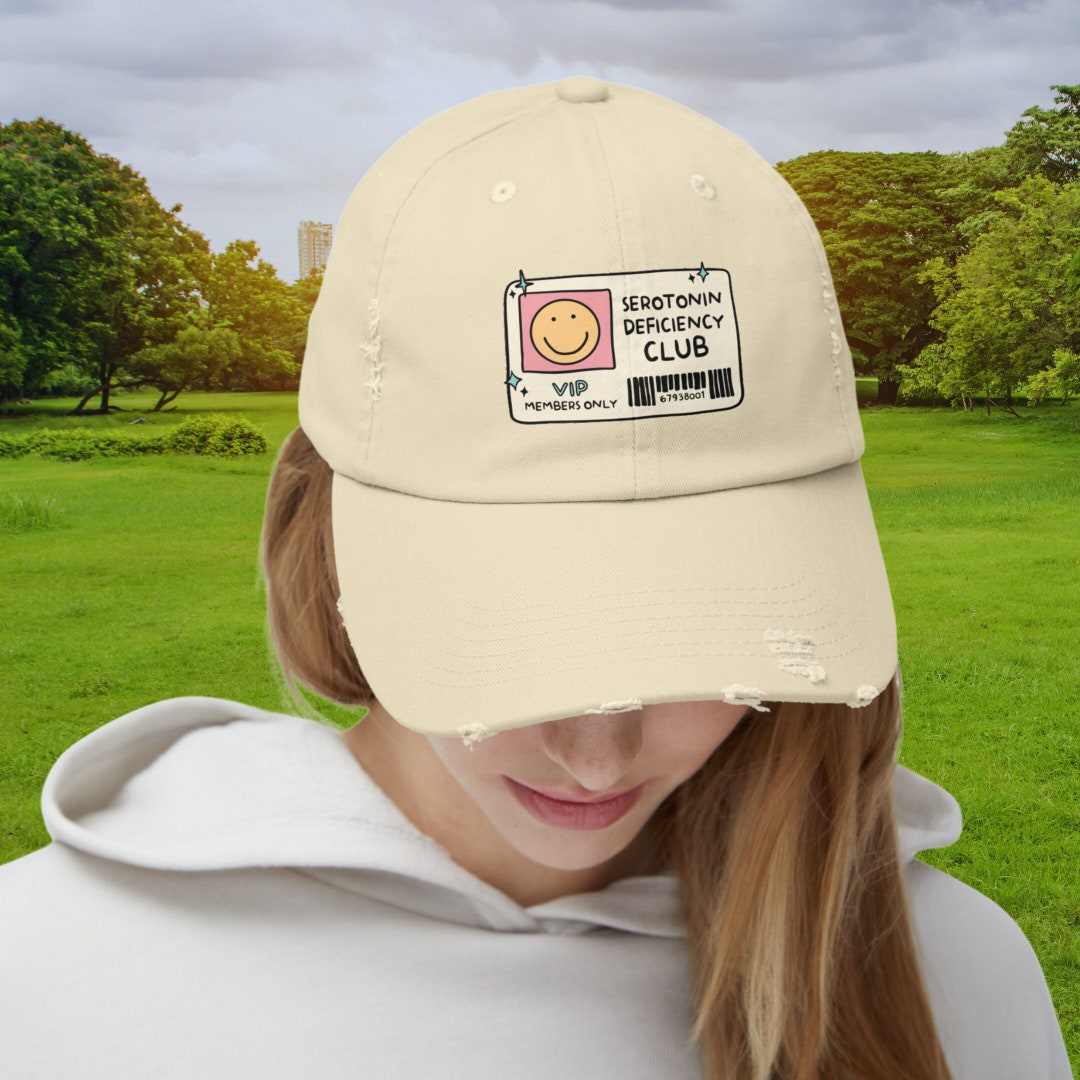 Serotonin Deficiency Club Card Hat Cap, Mental Health Awareness Anxiety ...