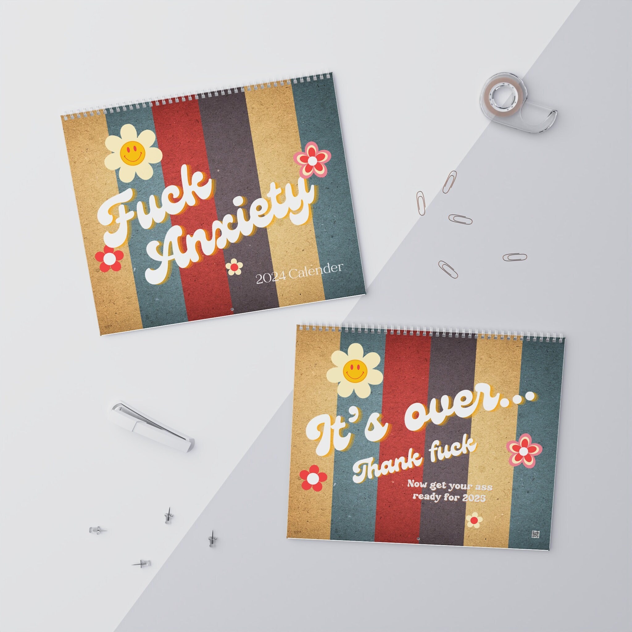 Fck Anxiety Mental Health Calendar 2024, Funny Novelty Wall Calendar ...