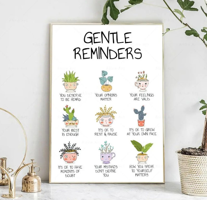 Positive Affirmation Canvas Poster, Anxiety Print, Neurodiversity ...