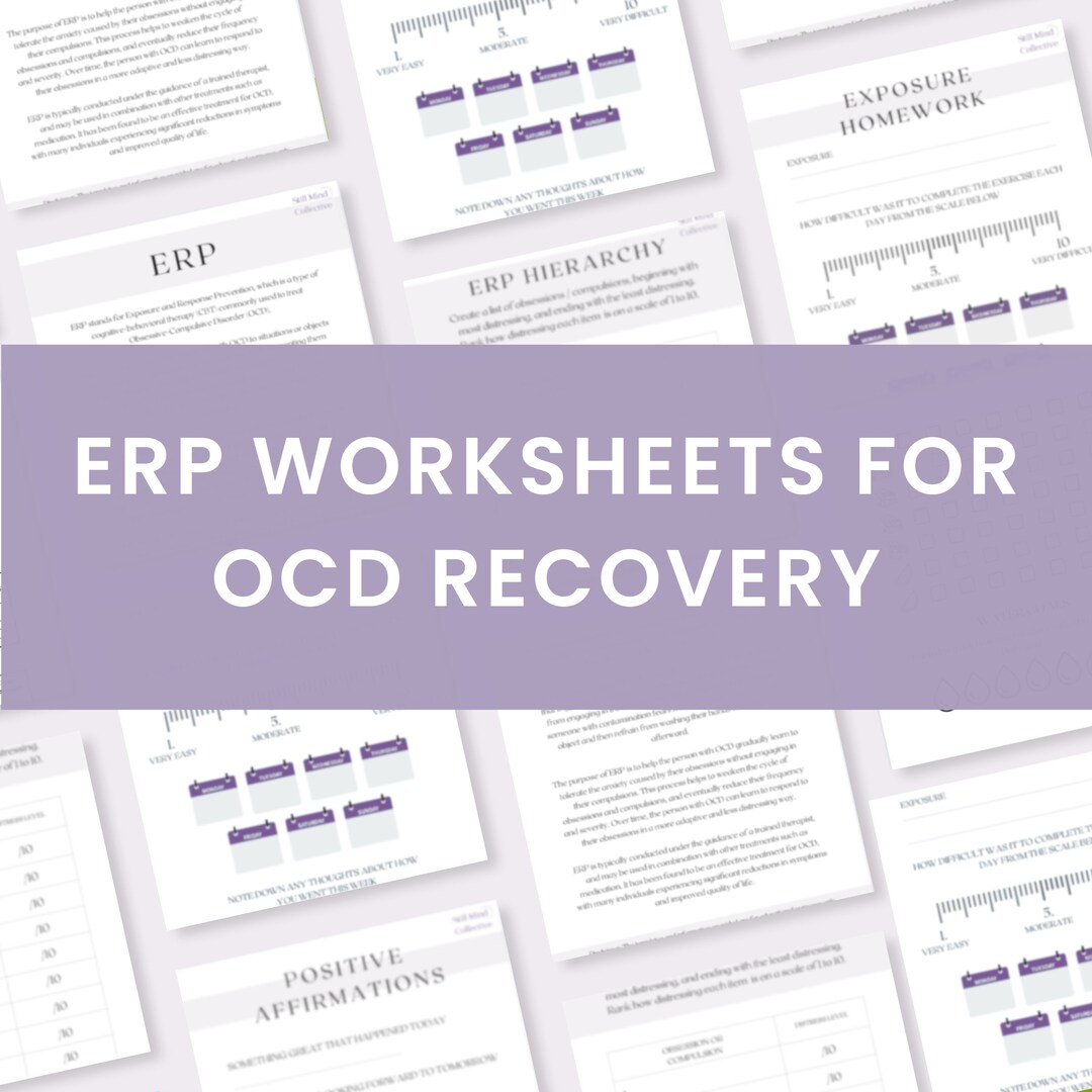 Exposure Therapy Worksheet OCD Recovery Templates ERP Worksheets ...