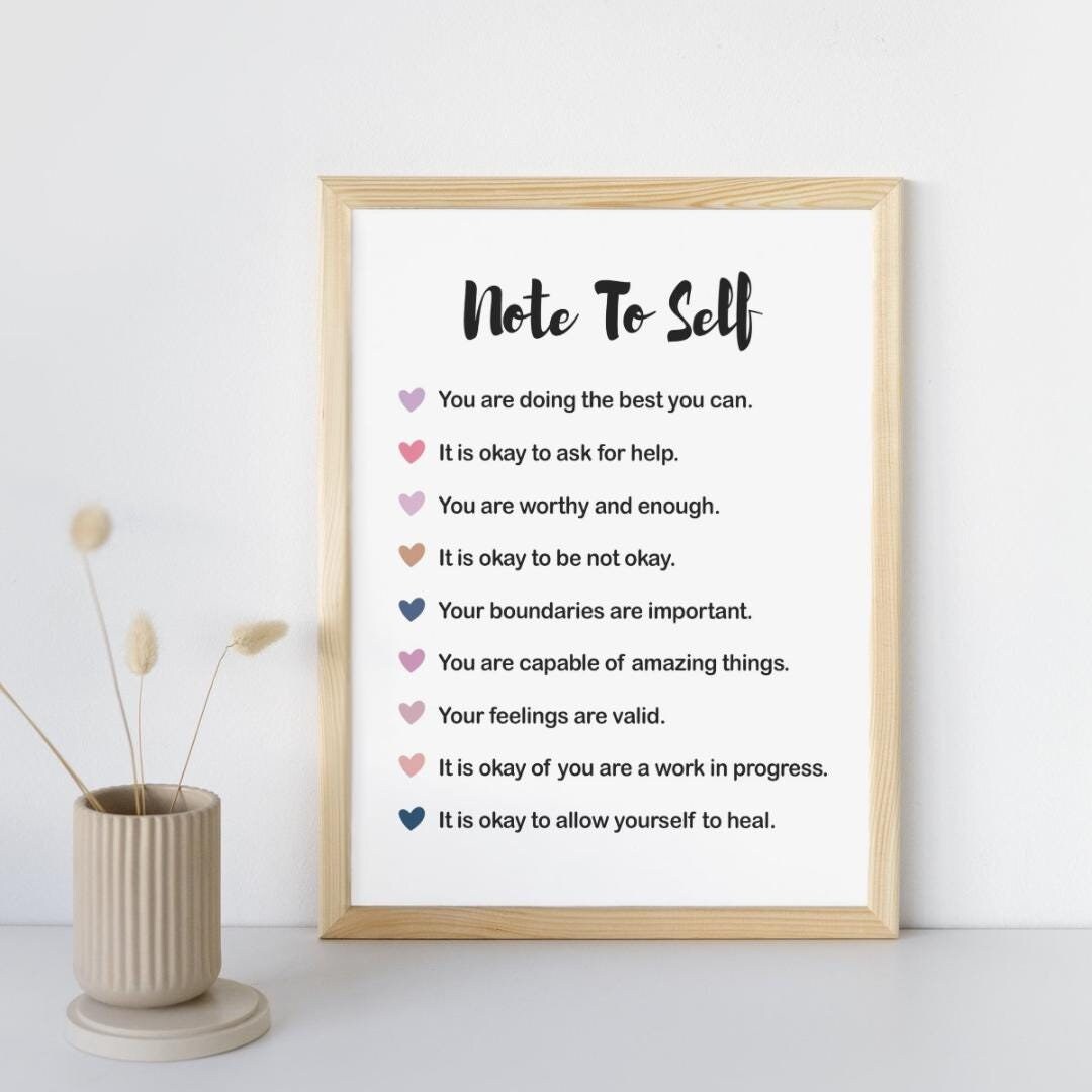 Mental Health Poster, Therapy Office Decor, Note to Self, School ...
