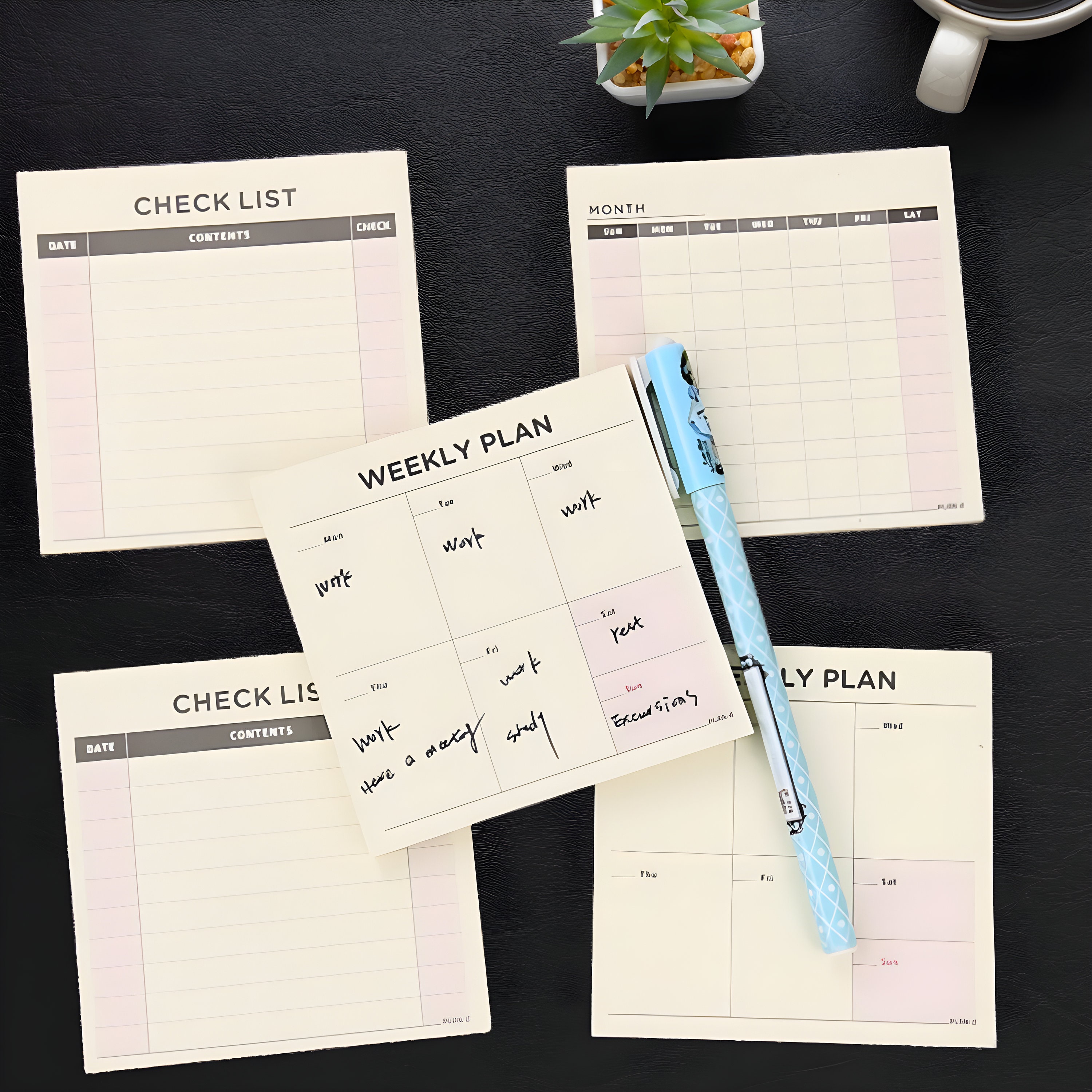 Planner Note Pad Check Weekly Month List Daily Planner Weekly Planner ...