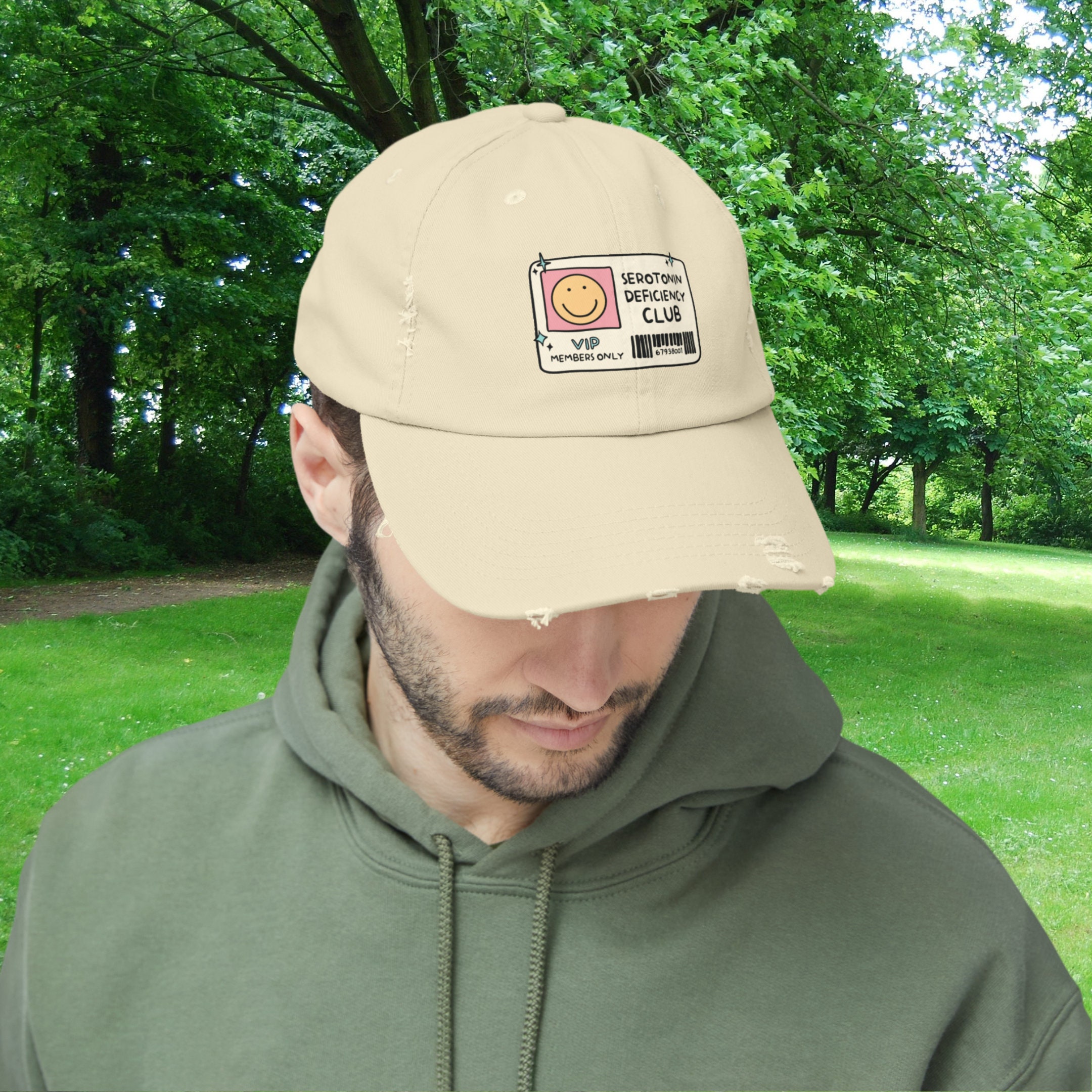 Serotonin Deficiency Club Card Hat Cap, Mental Health Awareness Anxiety ...