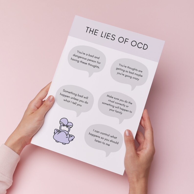 Exposure Therapy Worksheet OCD Lies Recovery Templates ERP Worksheets ...