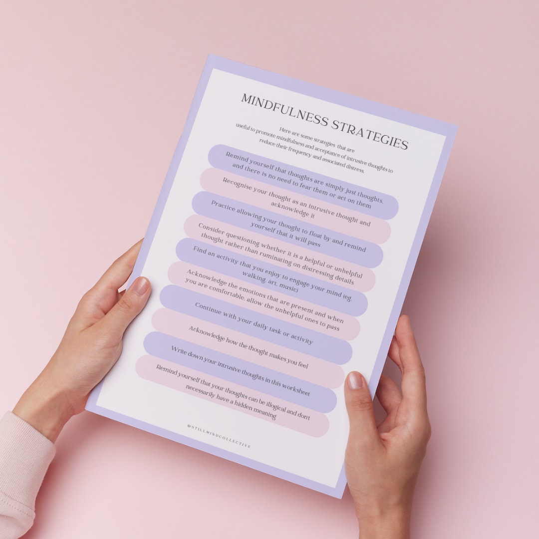 Intrusive Thoughts Worksheet Recovery Templates ERP Worksheets Anxiety ...