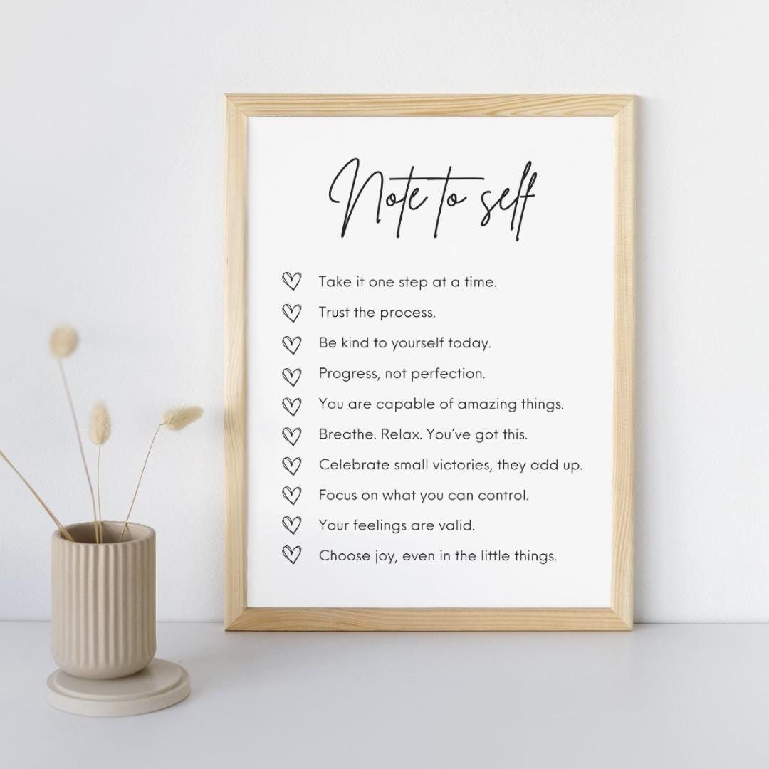 Mental Health Poster, Therapy Office Decor, Note to Self, School ...