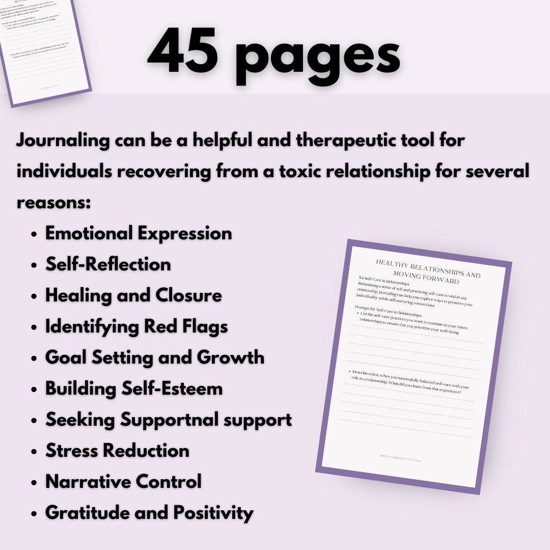 Recovery From Toxic Relationship Journal Template Worksheets ...