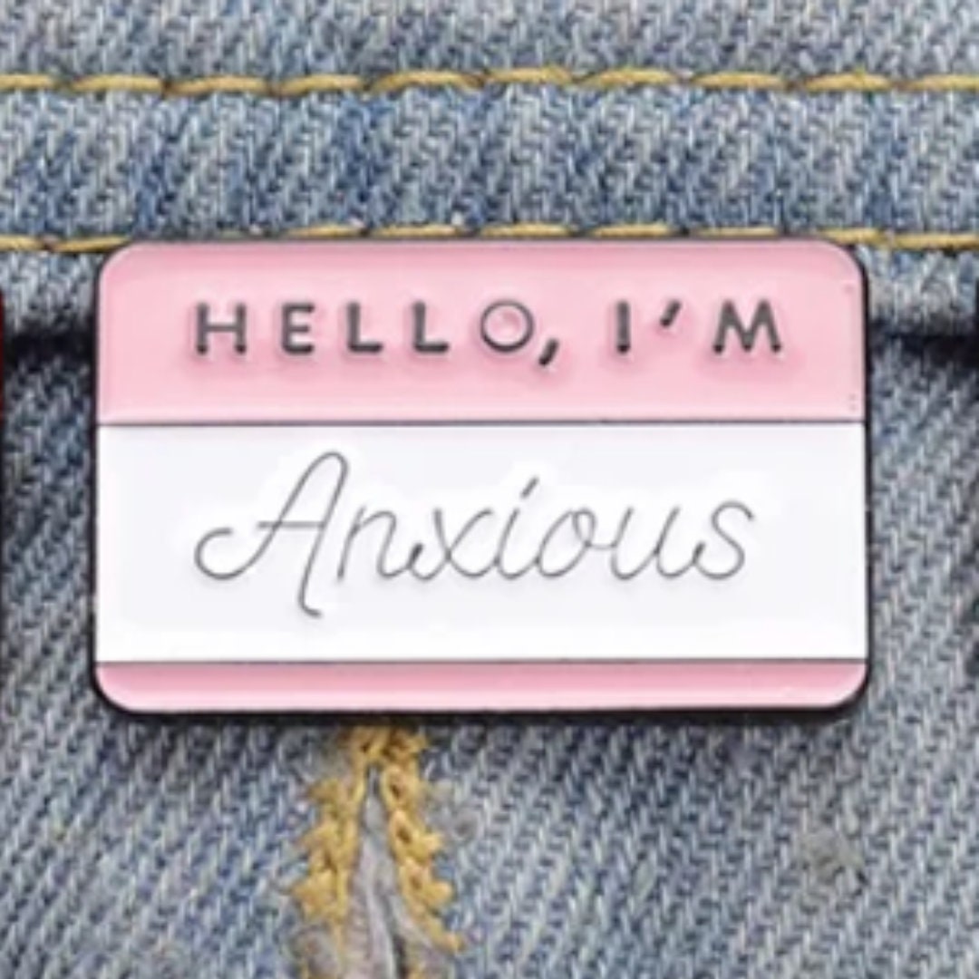 Anxiety Pins Hello I'm Anxious Mental Health Awareness Brooches Lapel Badges Anxiety Relief ...