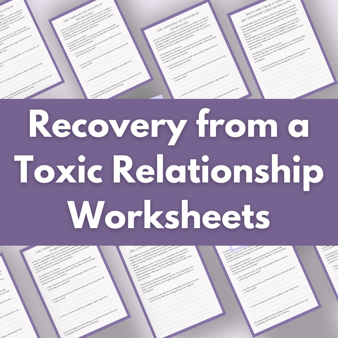 Recovery From Toxic Relationship Journal Template Worksheets ...