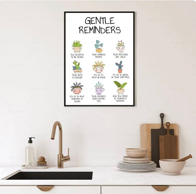 Positive Affirmation Canvas Poster, Anxiety Print, Neurodiversity ...