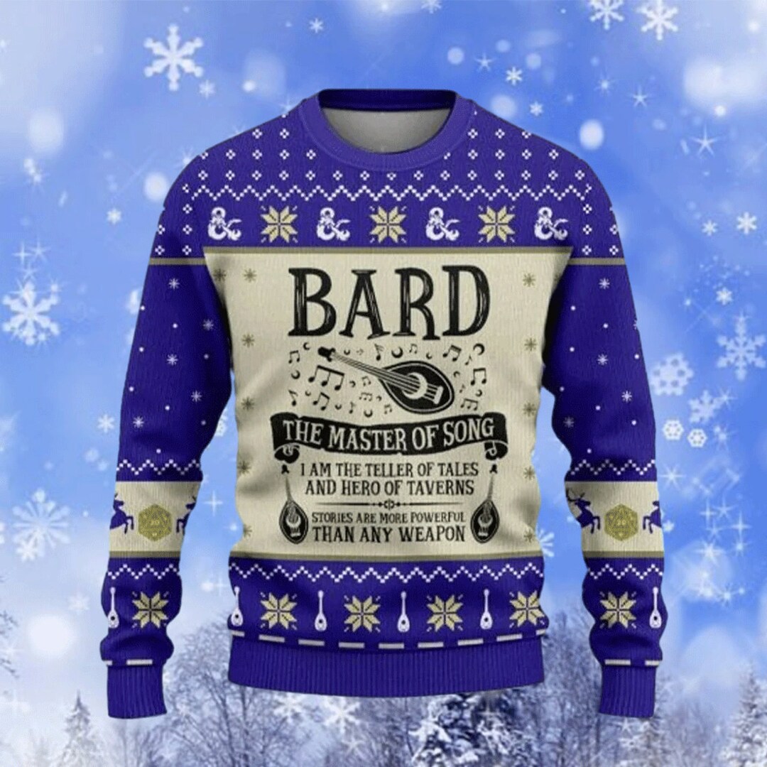 Bard the Master of Song Ugly Sweater, Dnd Sweater, Dungeons & Dragons ...