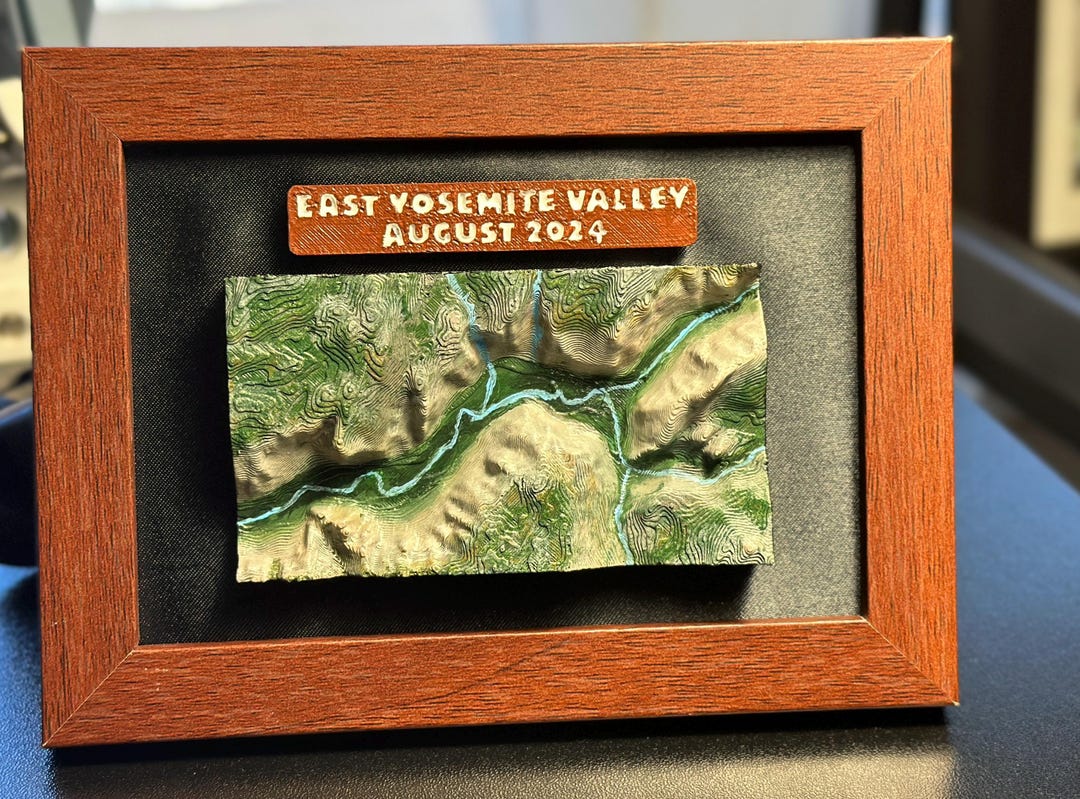 3D Printed Mountain Model Diorama: Personalized Hiker Gift, Magnetized ...