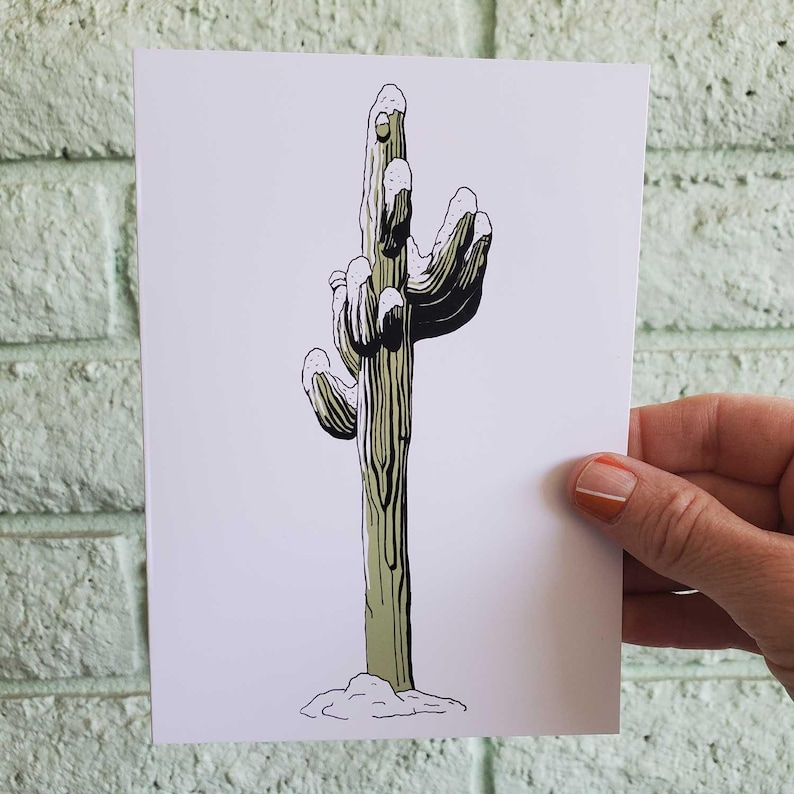 Cactus Holiday Cards - Cactus Illustration Greeting Cards for Christmas ...