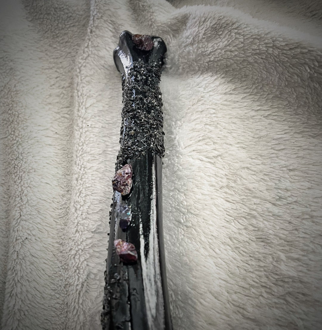 Whitetail Deer Bone Wand With Crushed Obsidian - Etsy
