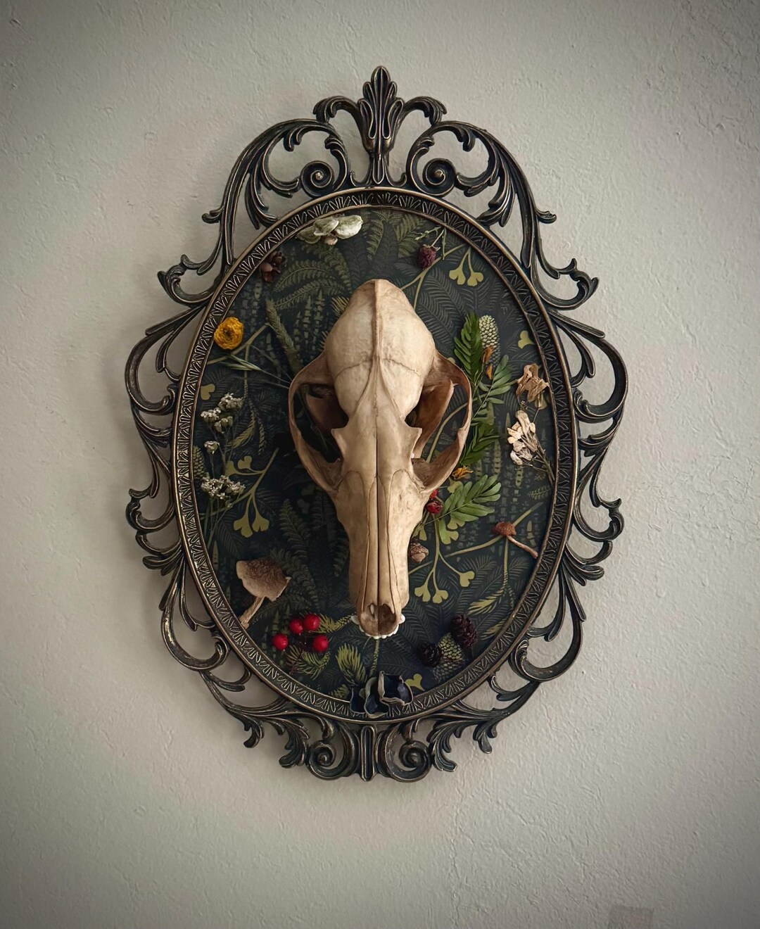 Red Fox Skull Foraged Forest Vintage Frame - Etsy