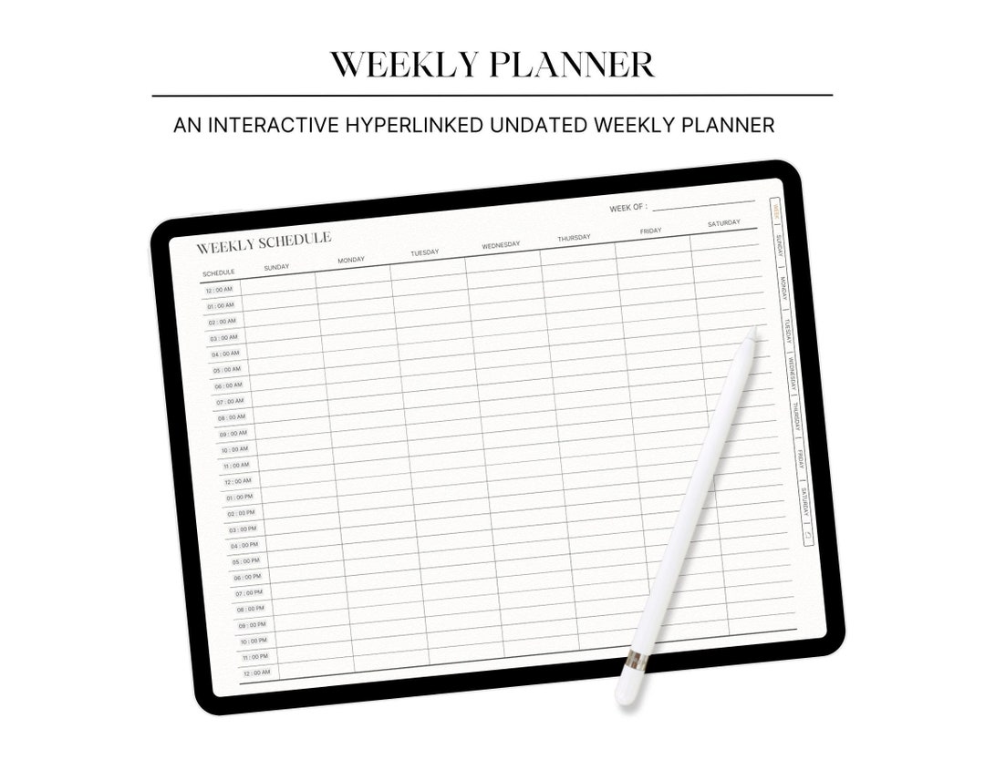 Undated Weekly Planner for Goodnotes, Daily Planner, Schedule Planner ...