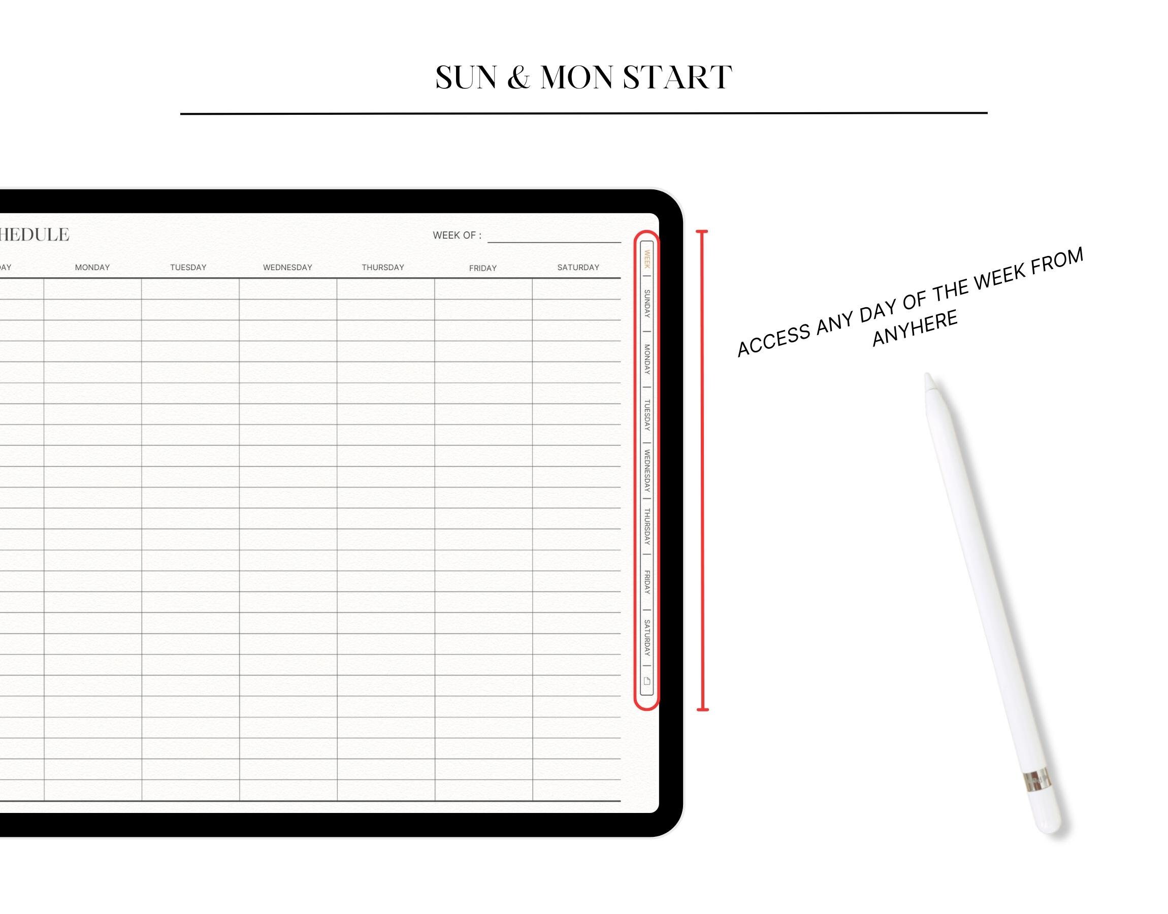 Undated Weekly Planner for Goodnotes, Daily Planner, Schedule Planner ...