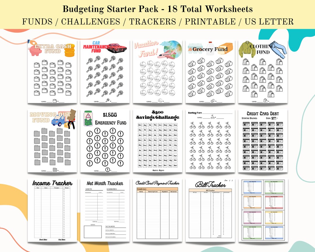 Budgeting Starter Pack / Savings Printable / Digital Coloring Funds ...