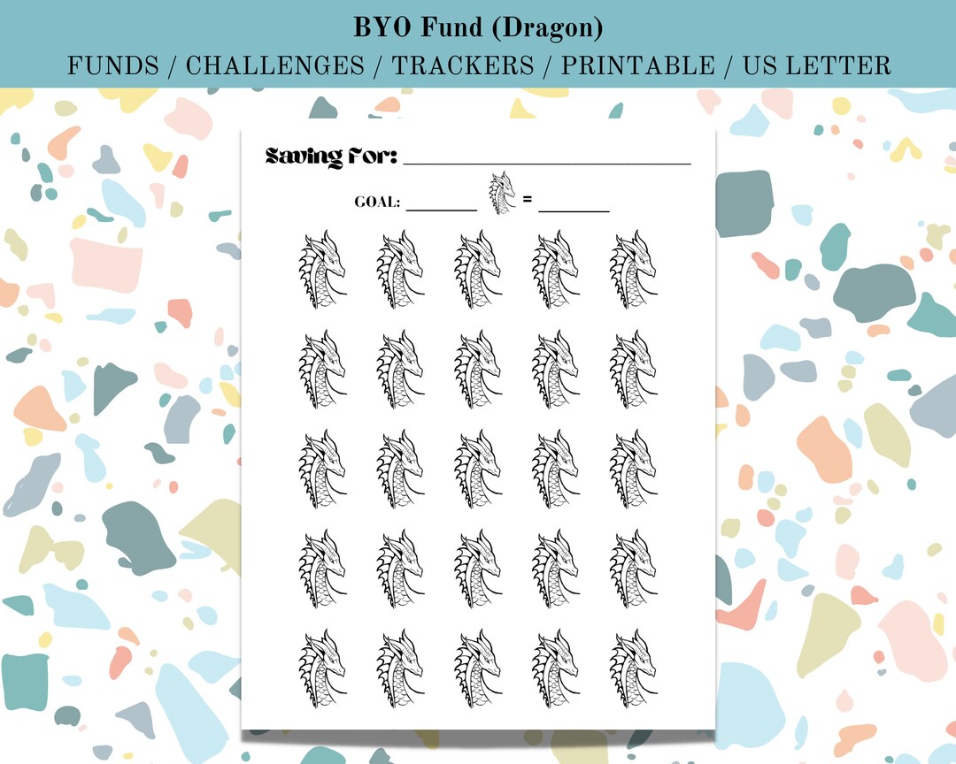 BYO Fund / Savings Printable / Digital Coloring Funds / US Letter Sized ...