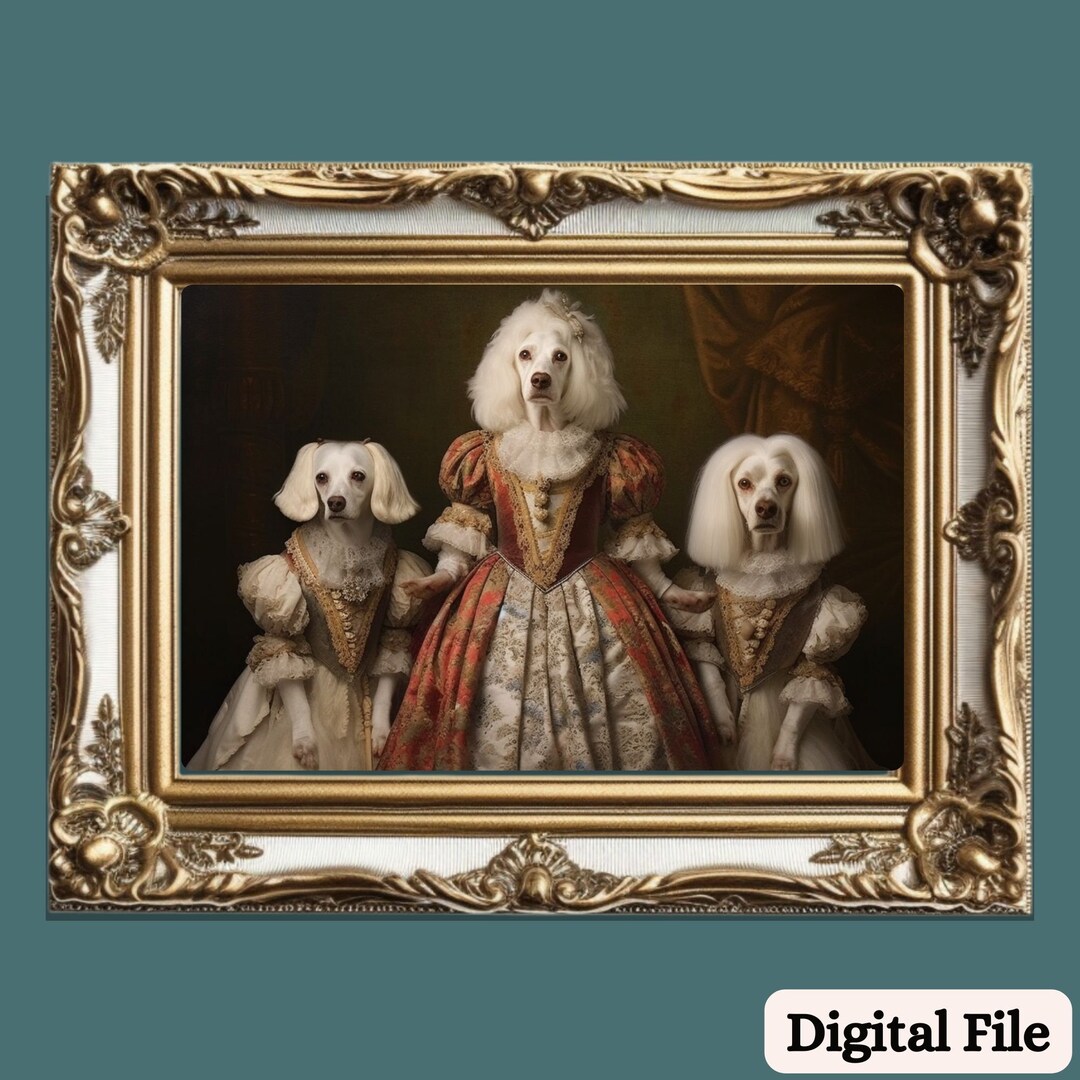 Digital King and Queen Pet Portrait,pet Loss,royal Pet Portrait,glamour ...