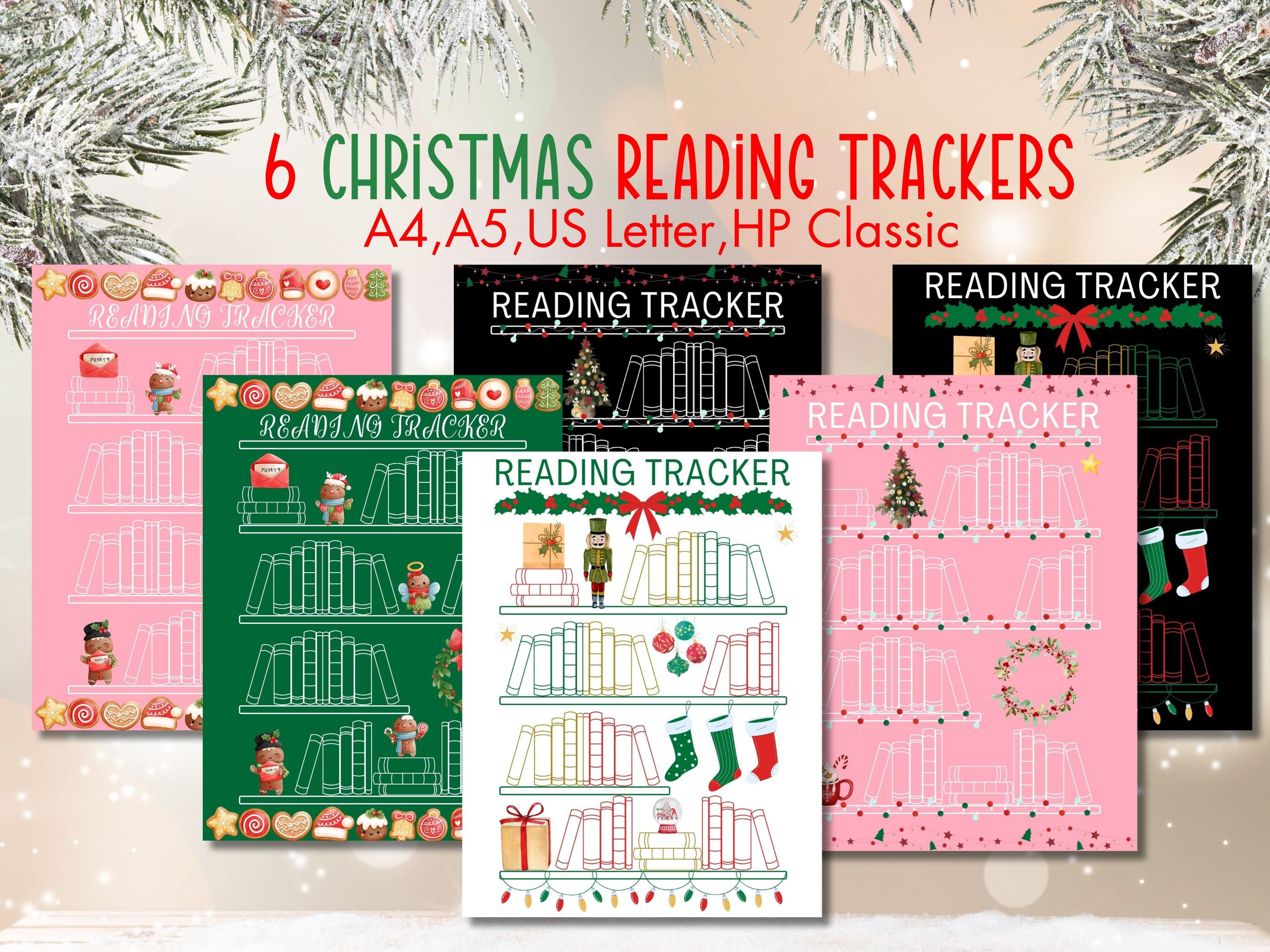 Christmas Reading Tracker Printable Reading Journala4a5us - Etsy
