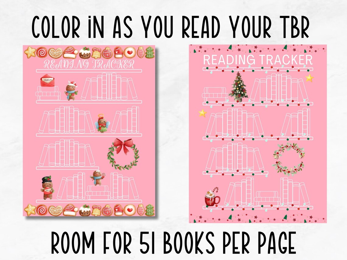 Christmas Reading Tracker Printable Reading Journala4a5us - Etsy