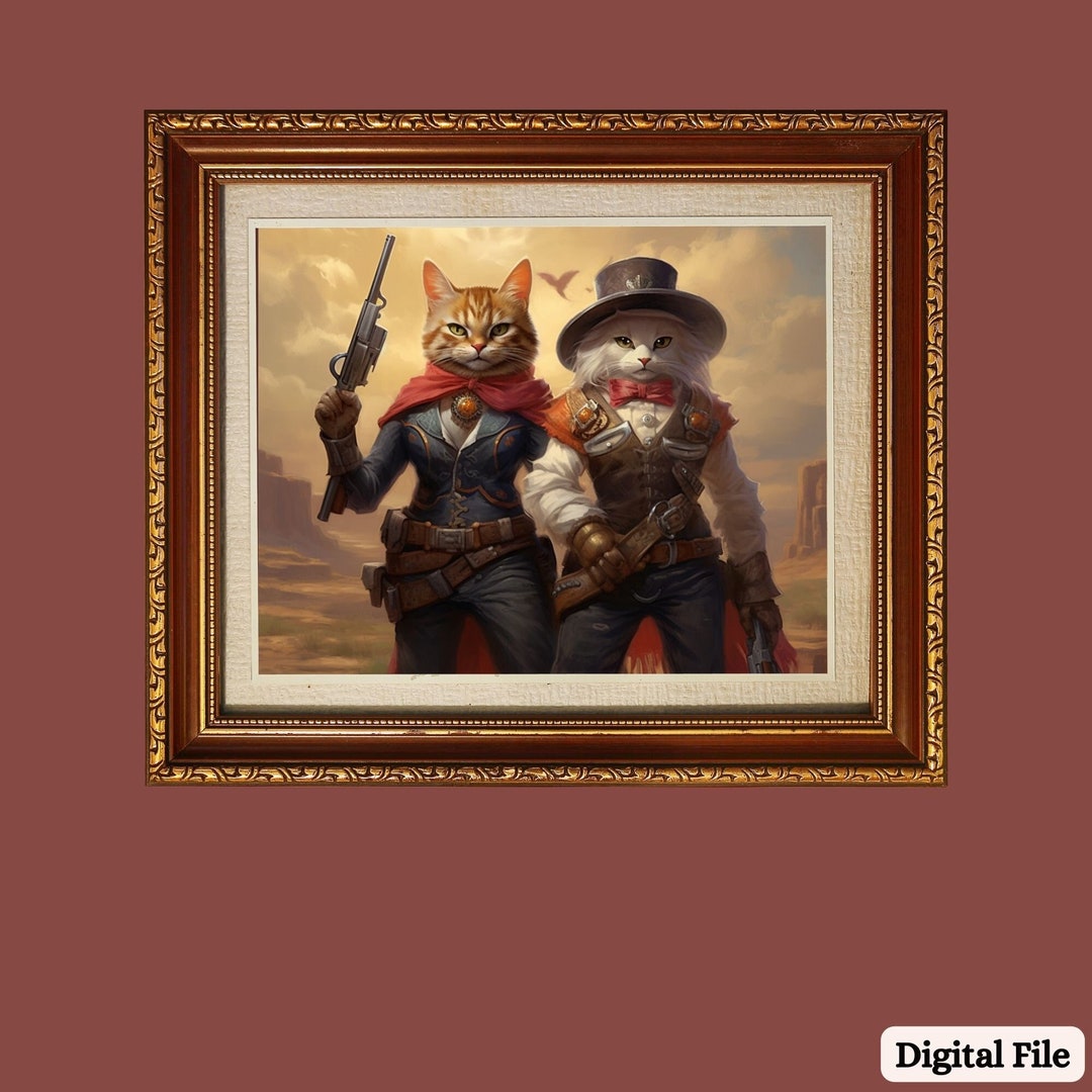 Digital Western Pet Portrait,pet Loss Gift,royal Pet Portrait,glamour ...