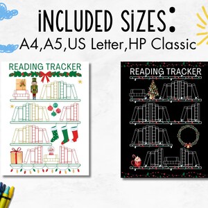 Christmas Reading Tracker Printable, Reading Journal,a4,a5,us Letter,hp ...