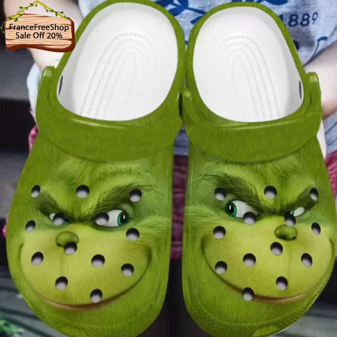 Personalization the Grinch Clogs Grinch Summer Crocs Grinch - Etsy