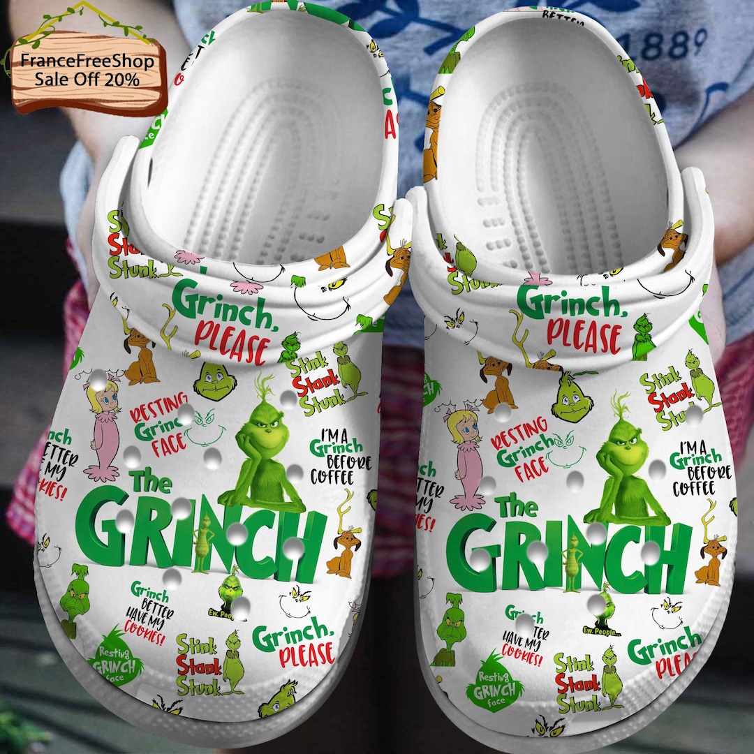 The Grinch Clogs Grinch Summer Crocs Grinch Clogs for Women - Etsy